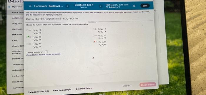 Solved MyLab Sto Homework Section .... Question 2.0.3.3-T My | Chegg.com