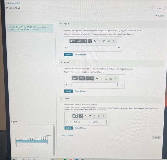 Solved Conster the cantlevered W14 ×30 beum shown in Expess | Chegg.com