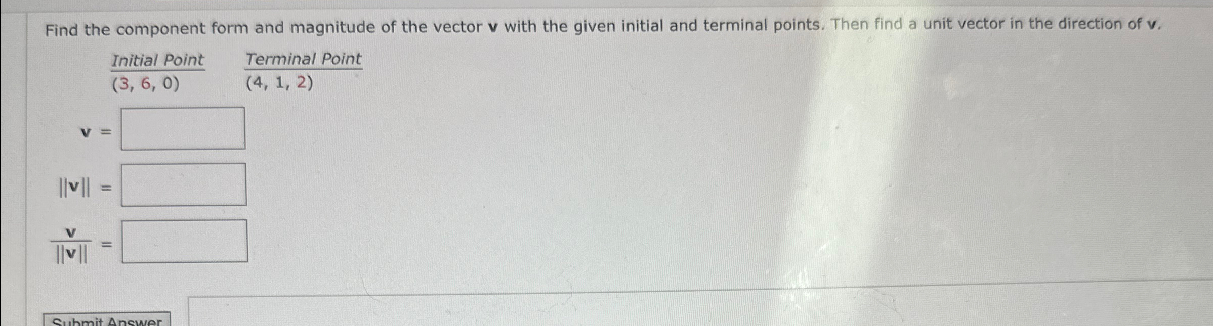Solved Find the component form and magnitude of the vector v | Chegg.com