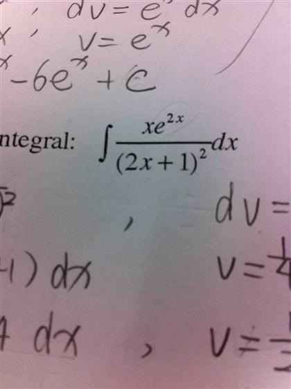 Solved Integral: xe2x/(2x + 1)2 dx | Chegg.com