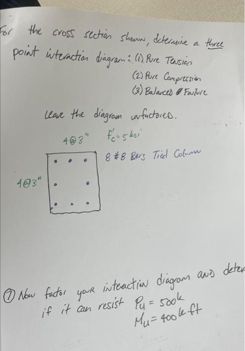 For the cross section shour, determince a three point | Chegg.com