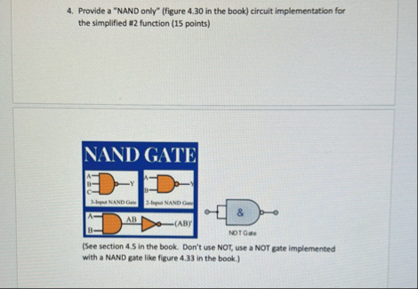 Provide a "NAND only" (figure 4.30 ﻿in the book) | Chegg.com