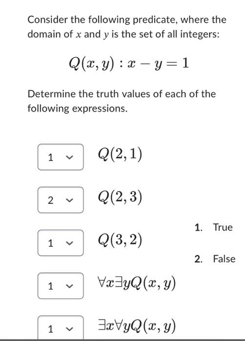 Solved Consider the following predicate, where the domain of | Chegg.com