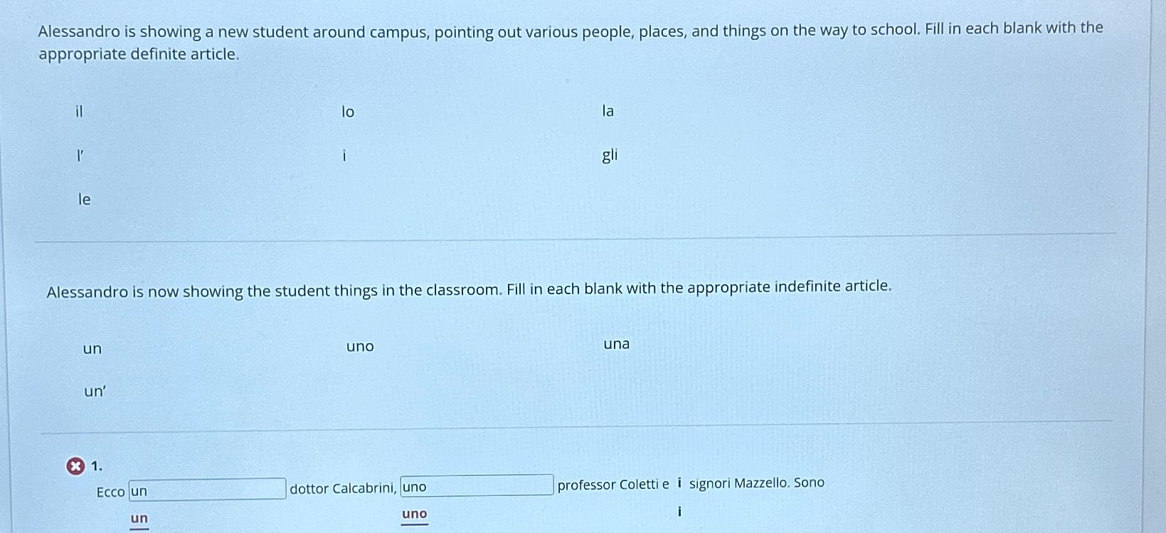 Solved Alessandro is showing a new student around campus, | Chegg.com