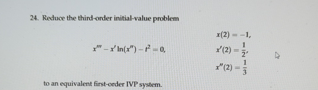Solved Reduce the third-order initial-value | Chegg.com
