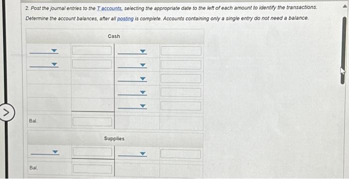 Solved 2. Post the journal entries to the T accounts, | Chegg.com