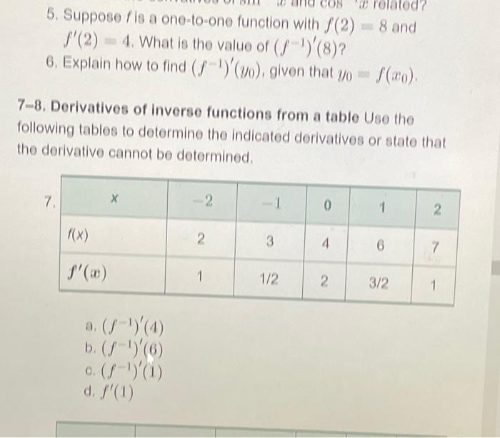 Solved 5. Suppose f is a one-to-one function with f(2)=8 and | Chegg.com