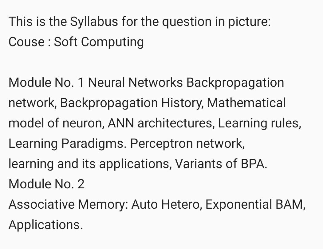 Solved Q4. Train the auto associative network for input | Chegg.com
