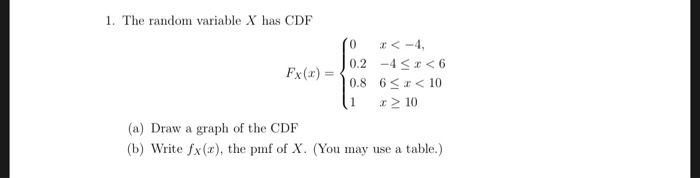 Solved 1. The random variable X has CDF 0