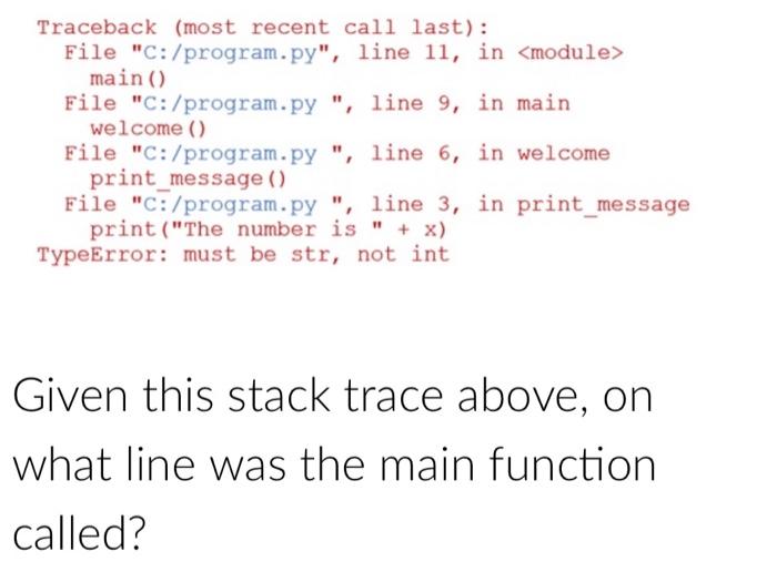 Solved Traceback (most recent call last): File | Chegg.com