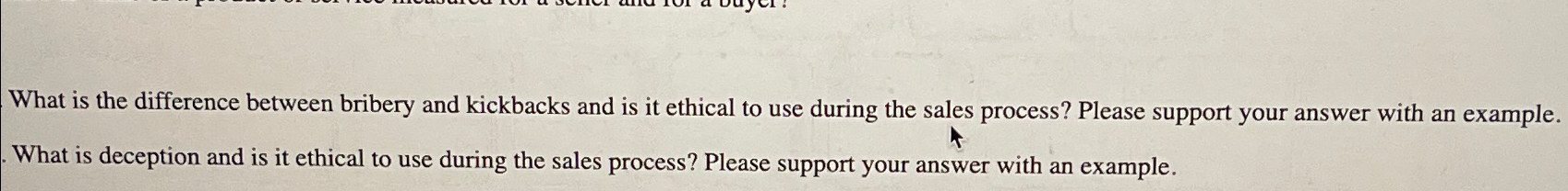 Solved What is the difference between bribery and kickbacks | Chegg.com