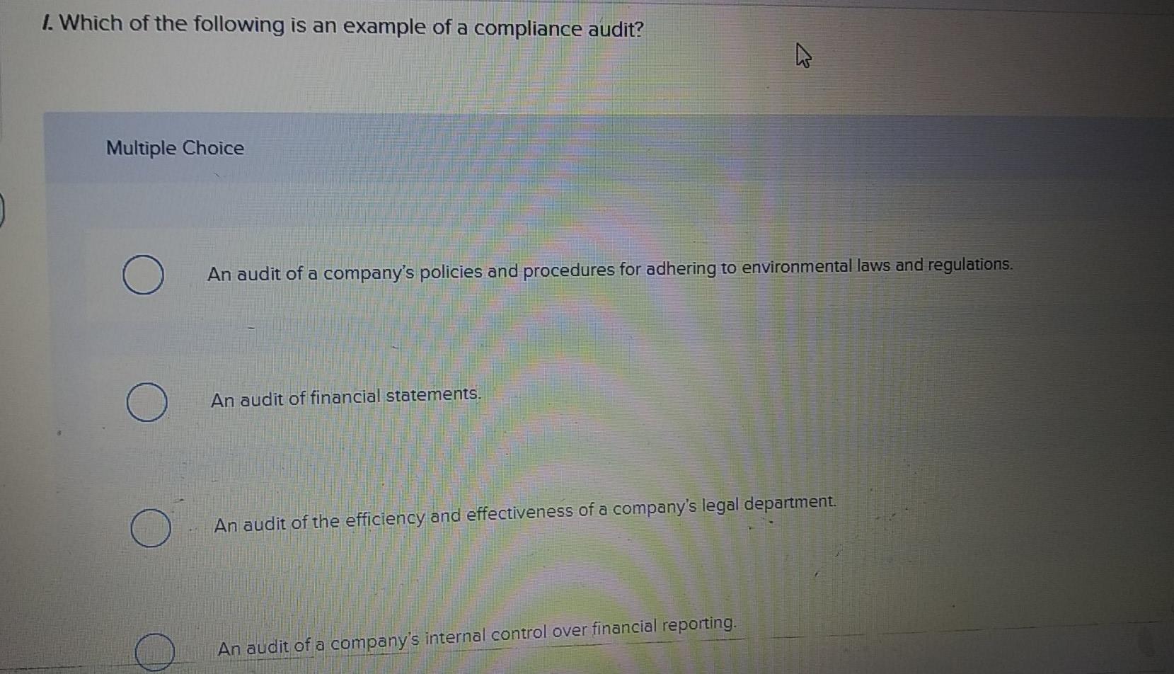 Solved 1. Which of the following is an example of a | Chegg.com