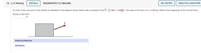 Solved To move a box you put on the handle as indicated in | Chegg.com