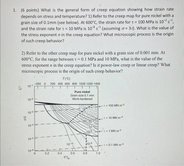 (6 points) What is the general form of creep equation | Chegg.com