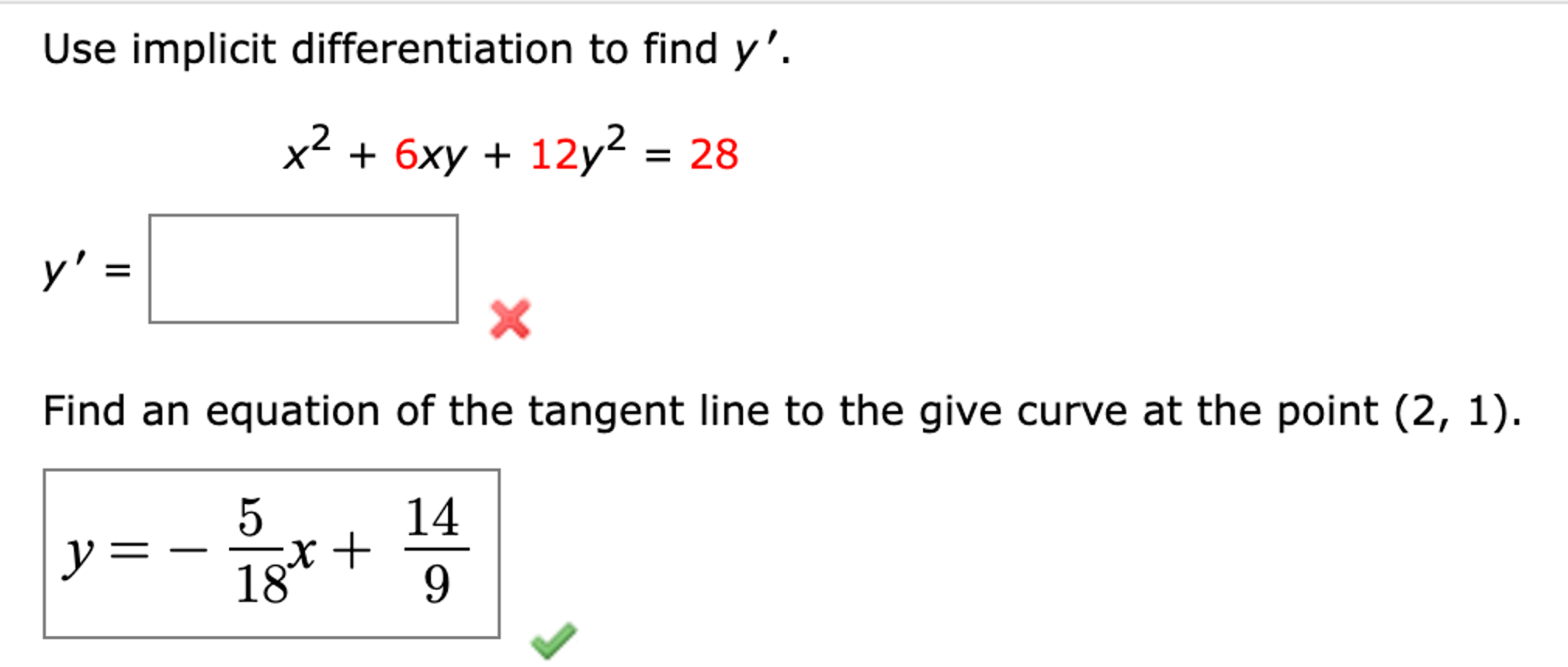 Solved Use implicit differentiation to find | Chegg.com