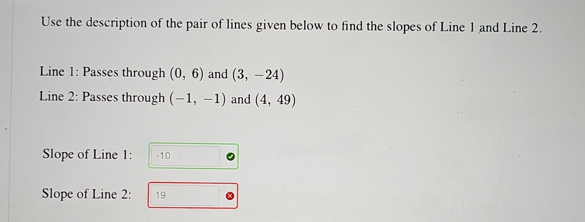 Solved Use the description of the pair of lines given below | Chegg.com