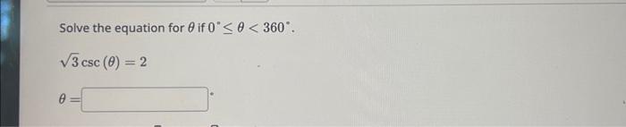 Solved Solve the equation for \\( \\theta \\) if \\( | Chegg.com