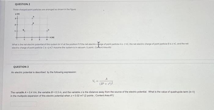 Solved QUESTION 2 Three charged point particles are arranged | Chegg.com