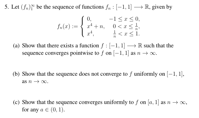 Solved 5. Let (fn)1∞ be the sequence of functions | Chegg.com