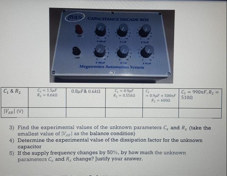 Solved 2. Measurement of Unknown Capacitance The Schering | Chegg.com