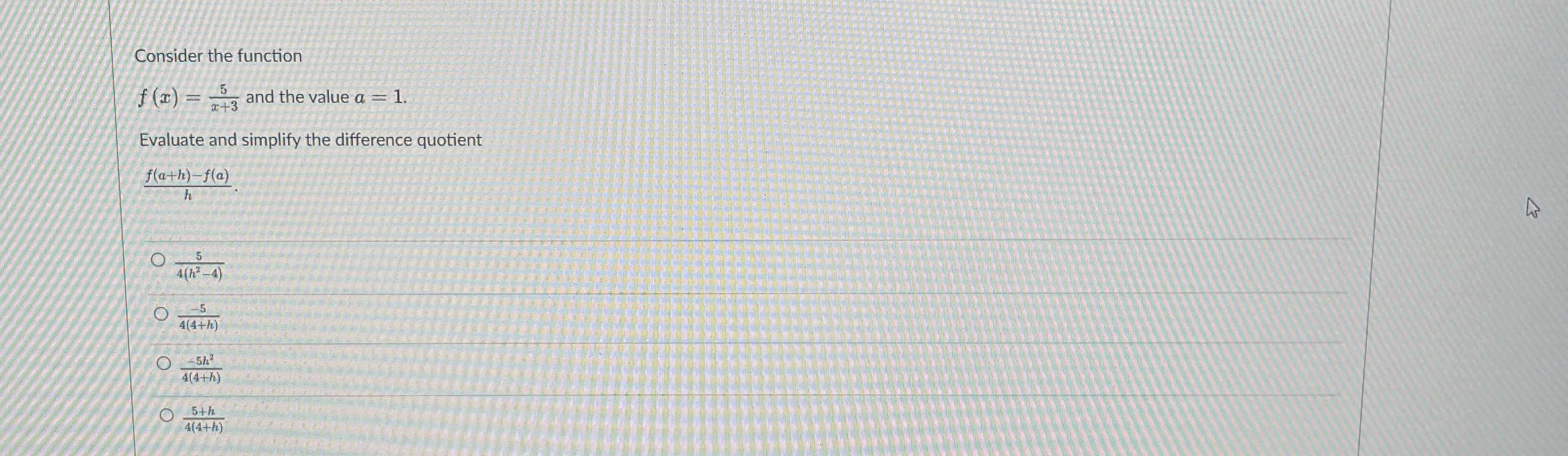 Solved Consider the functionf(x)=5x+3 ﻿and the value | Chegg.com
