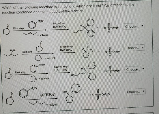 Solved Which of the following reactions is correct and which | Chegg.com