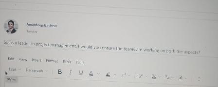 Solved Amardeep-Bacheerlimitim50 ﻿as it leader in project | Chegg.com
