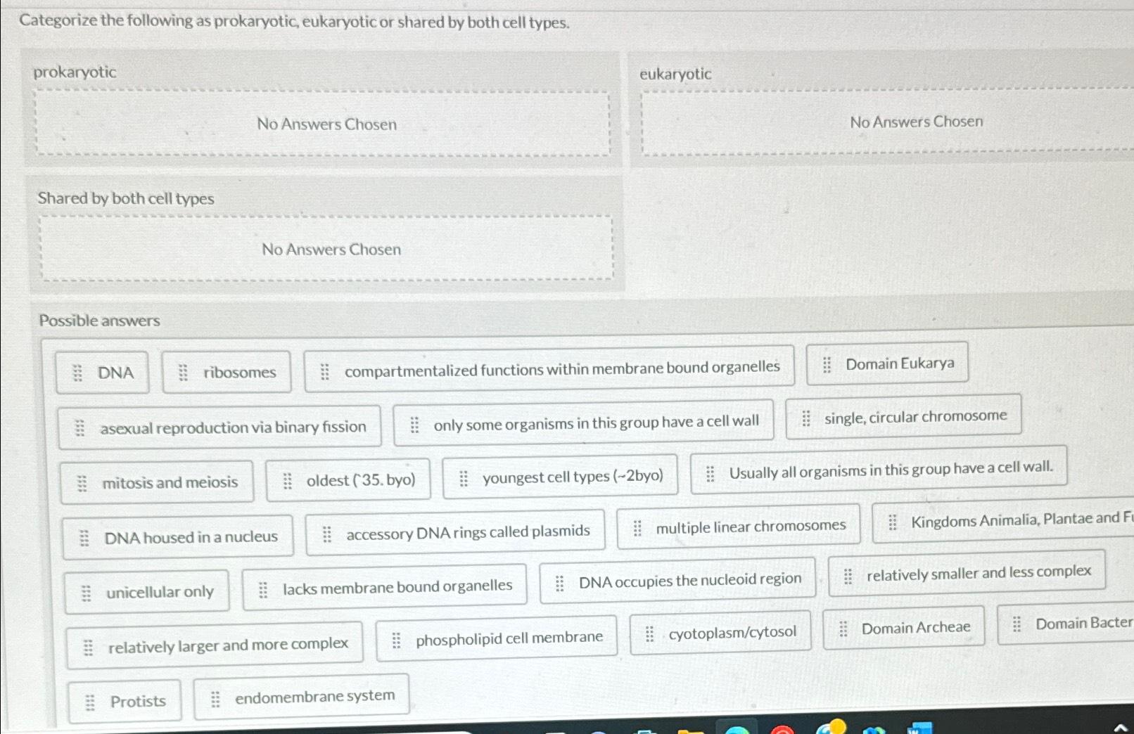 Solved Categorize the following as prokaryotic, eukaryotic | Chegg.com