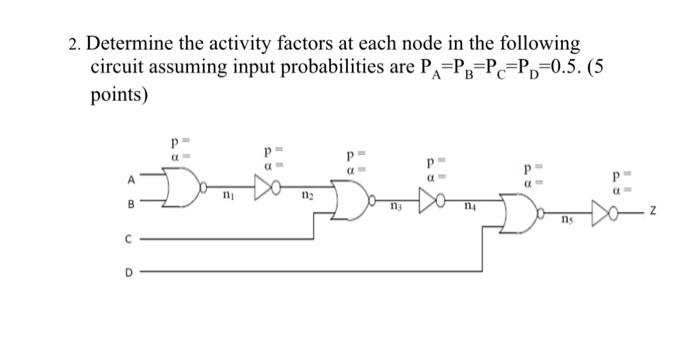 Solved 2. Determine the activity factors at each node in the | Chegg.com