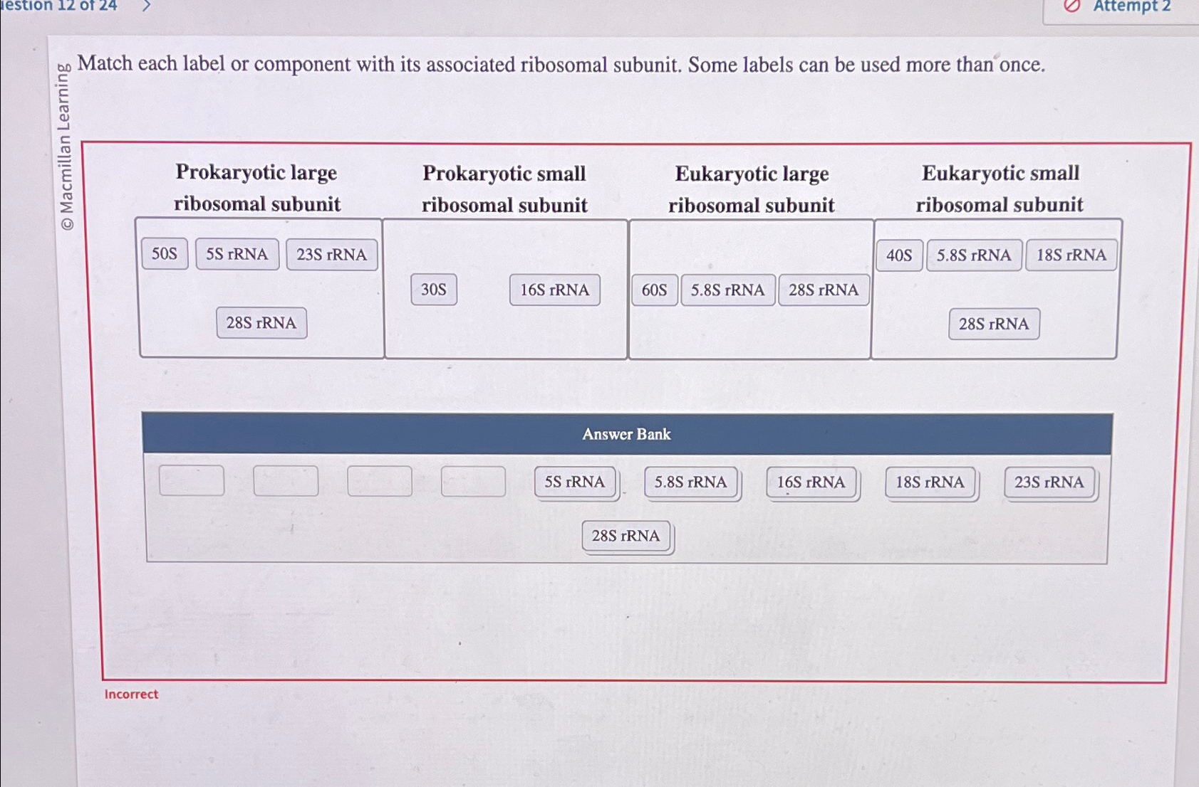 Attempt 2Match each label or component with its | Chegg.com