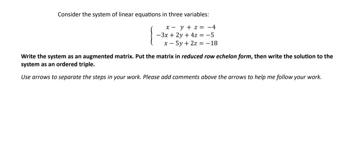 Solved Consider the system of linear equations in three | Chegg.com
