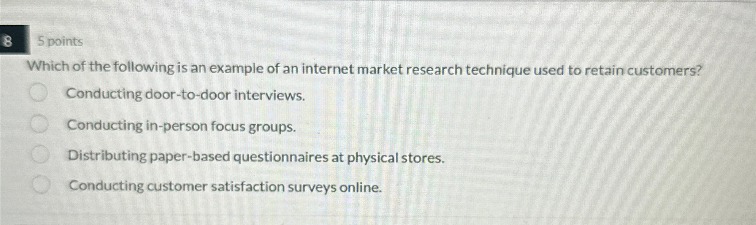 Solved 85 ﻿pointsWhich of the following is an example of an | Chegg.com
