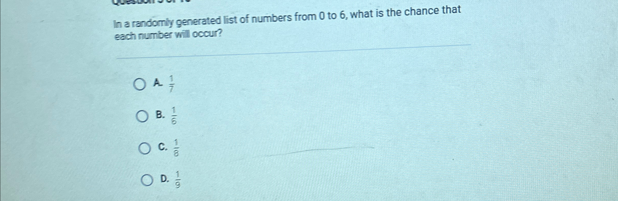 Solved In a randomly generated list of numbers from 0 ﻿to | Chegg.com