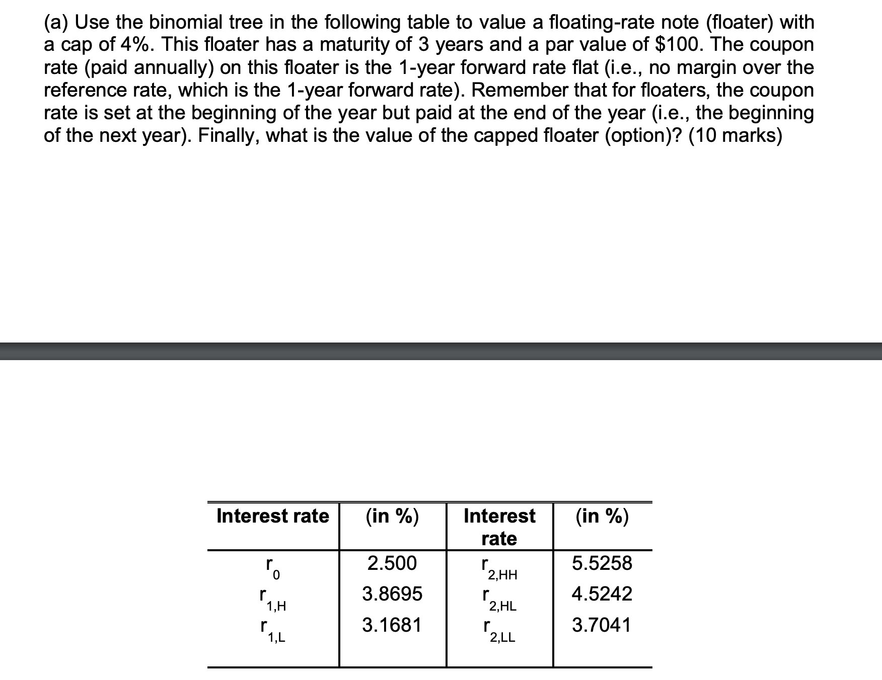 Solved (a) ﻿Use the binomial tree in the following table to | Chegg.com