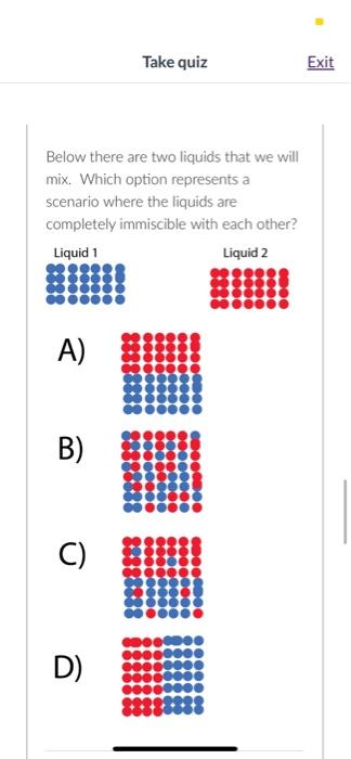 Solved Below there are two liquids that we will mix. Which | Chegg.com