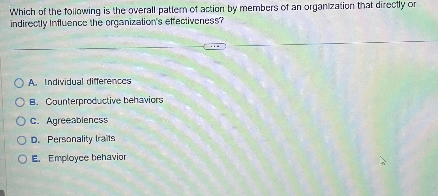 Solved Which of the following is the overall pattern of | Chegg.com