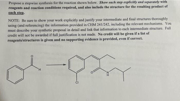 Propose a stepwise synthesis for the reaction shown | Chegg.com