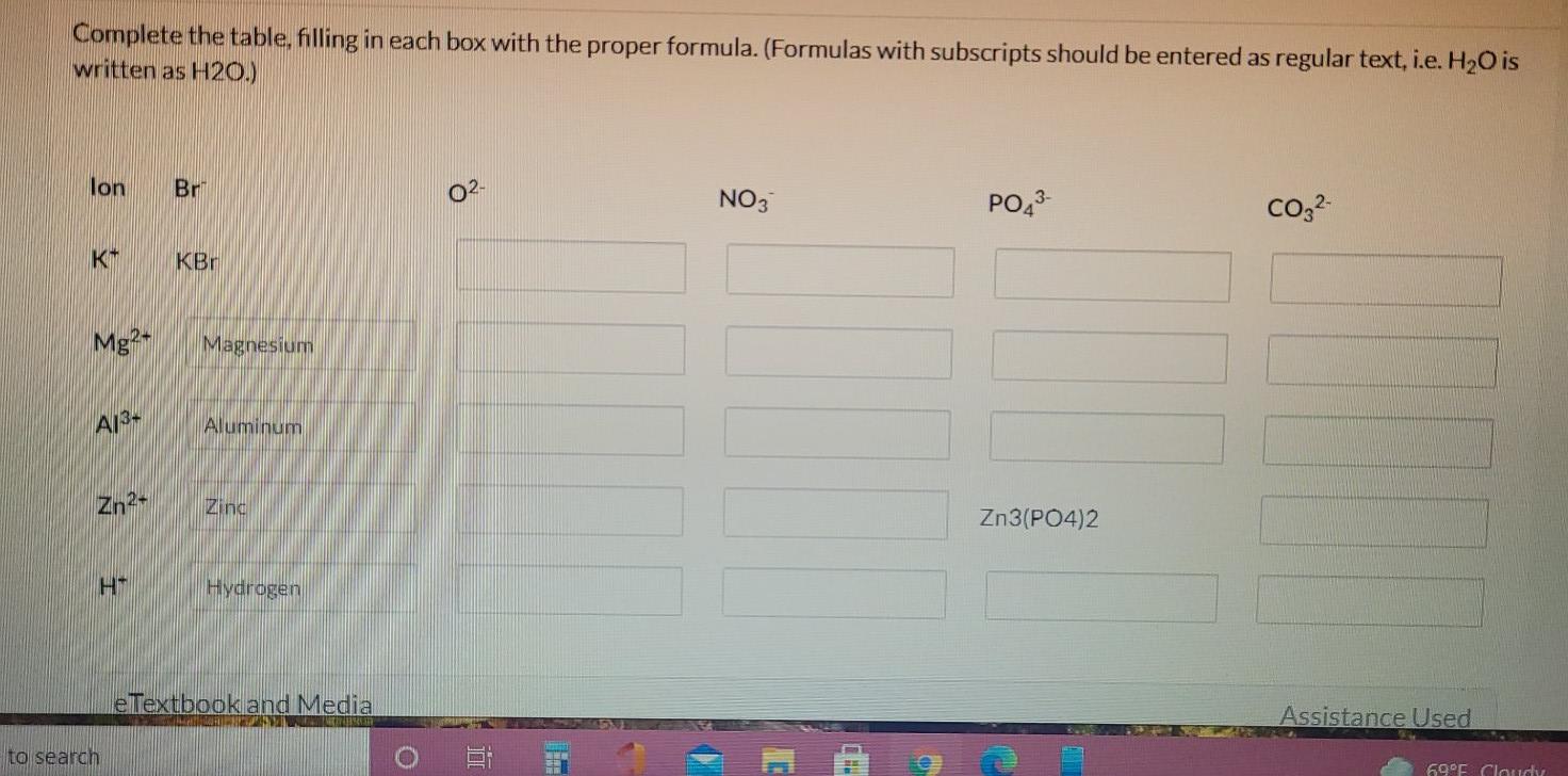 Solved Complete the table, filling in each box with the | Chegg.com