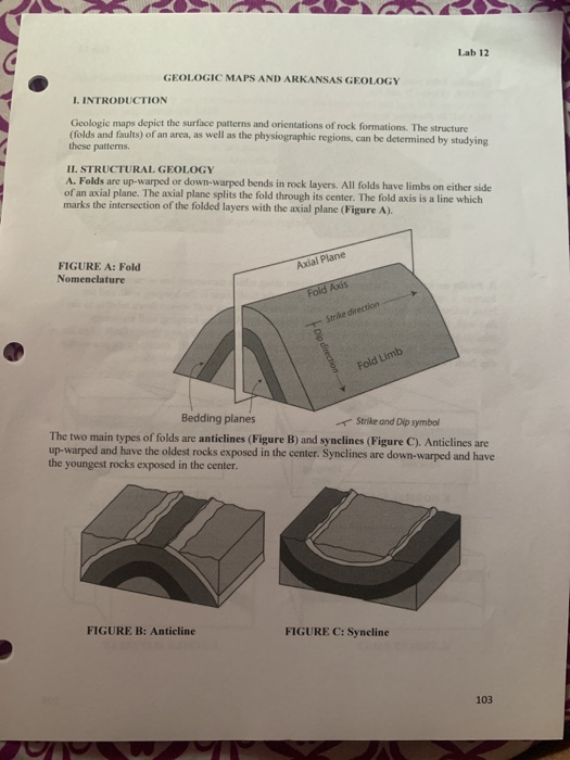 Lab 12 GEOLOGIC MAPS AND ARKANSAS GEOLOGY I. | Chegg.com