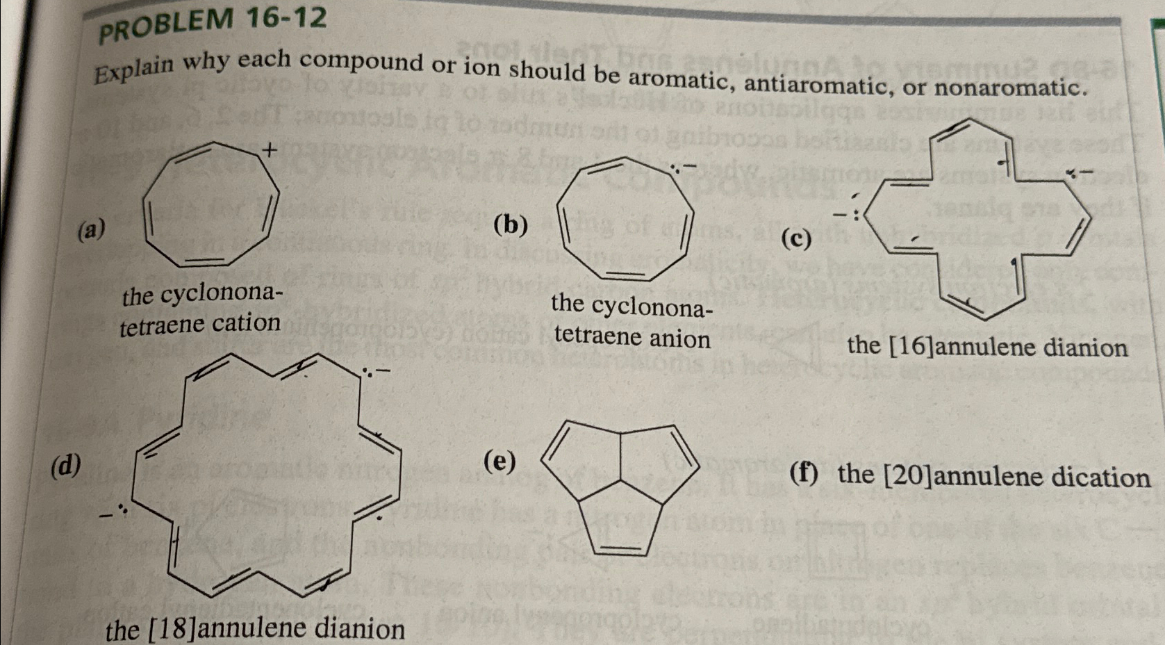 Solved PROBLEM 16-12Explain why each compound or ion should | Chegg.com
