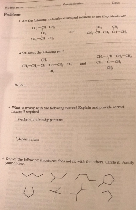 Solved Course/Section: Date: Student name: Problems • Are | Chegg.com