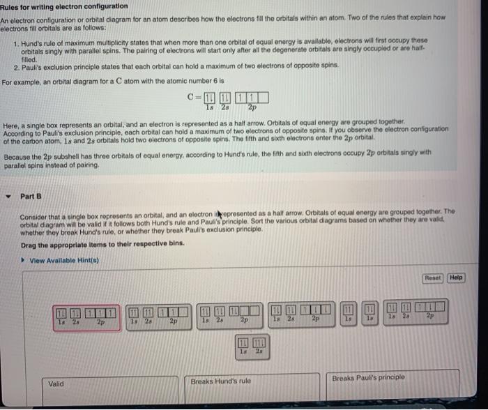 Solved Rules for writing electron configuration An electron | Chegg.com