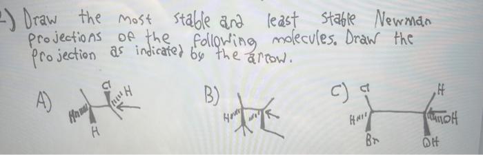 Draw the most stable and least stable Newman | Chegg.com