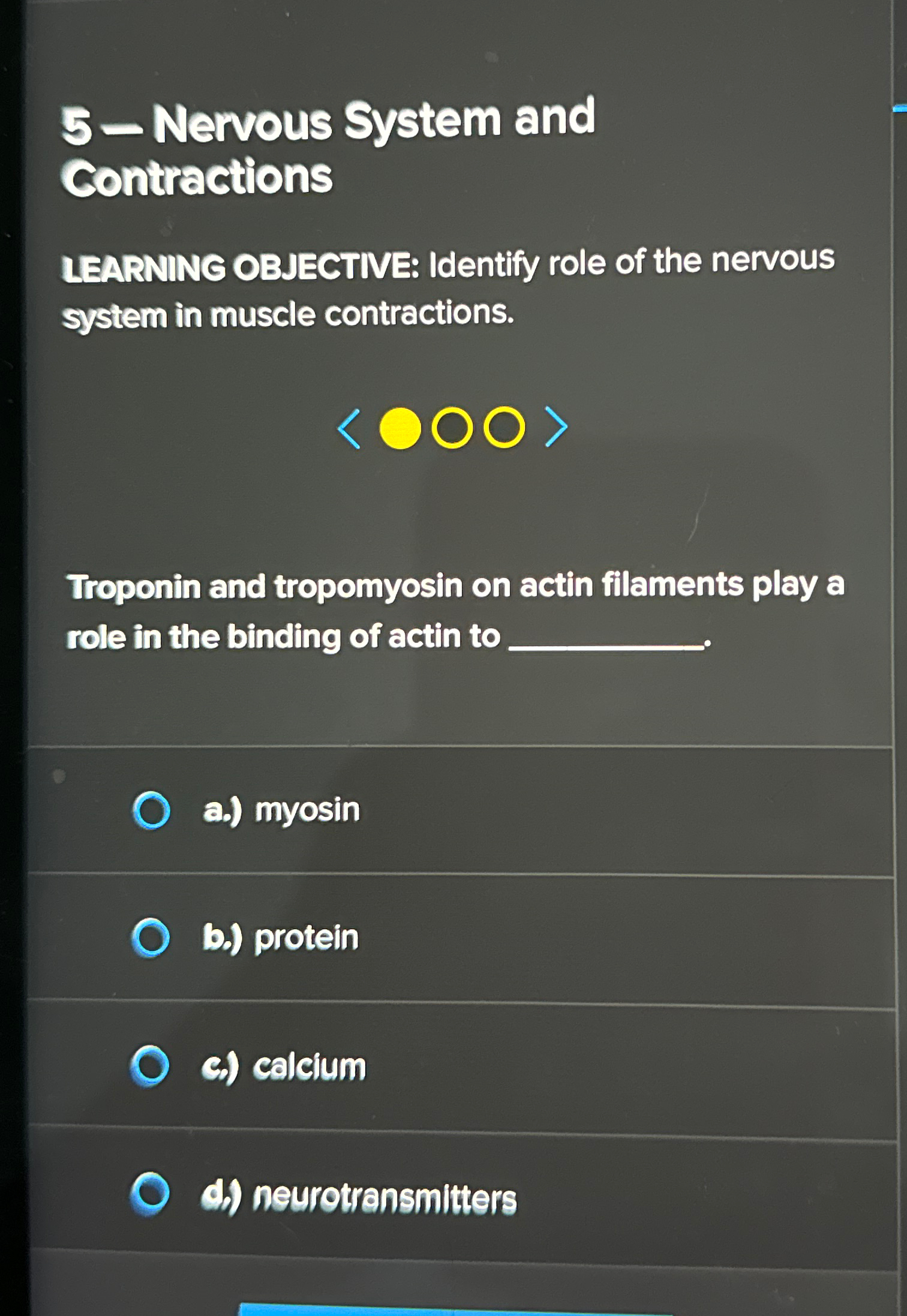 Solved 5-Nervous System and ContractionsLEARNING OBJECTIVE: | Chegg.com