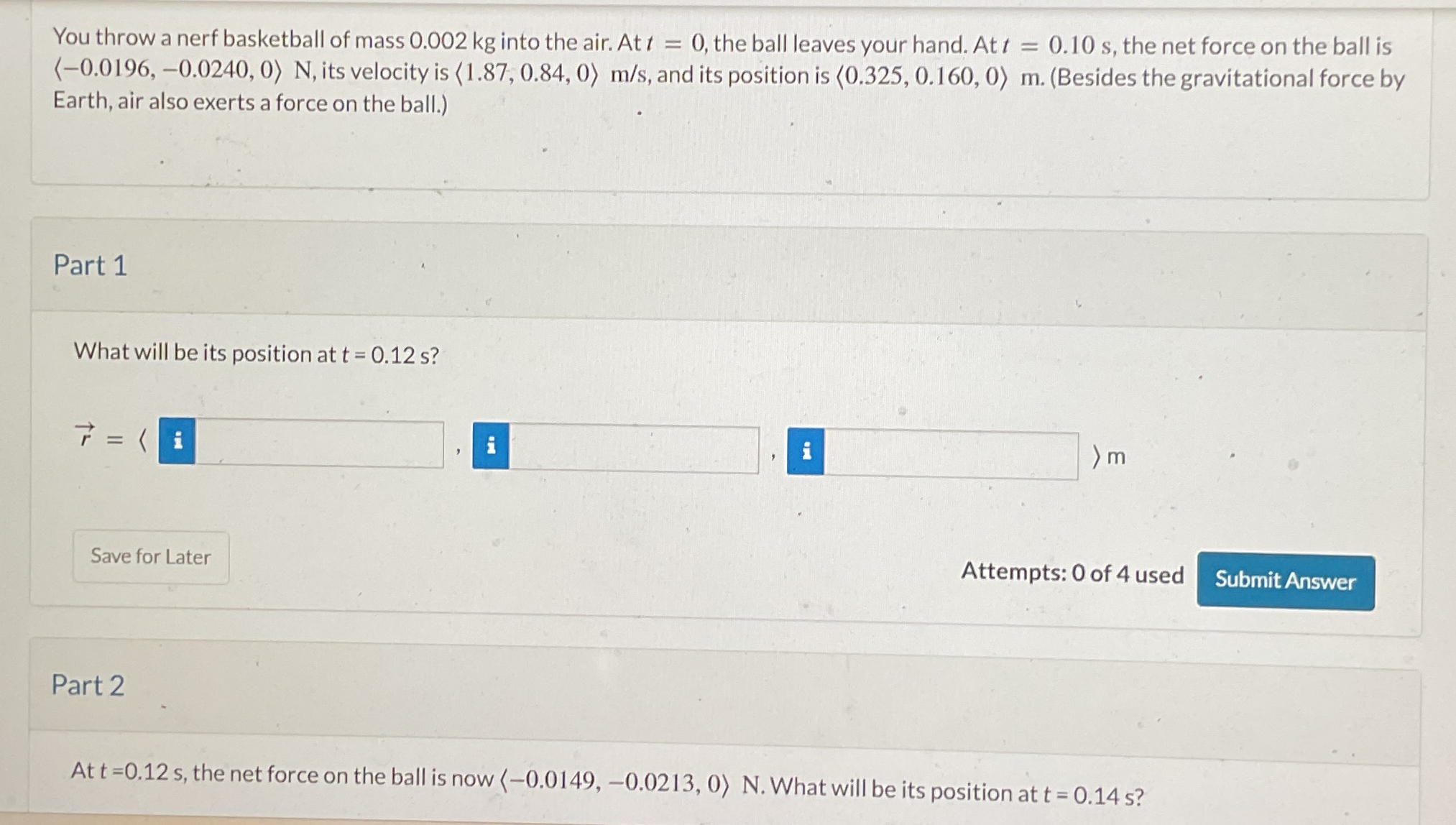 Solved You throw a nerf basketball of mass 0.002kg ﻿into the | Chegg.com