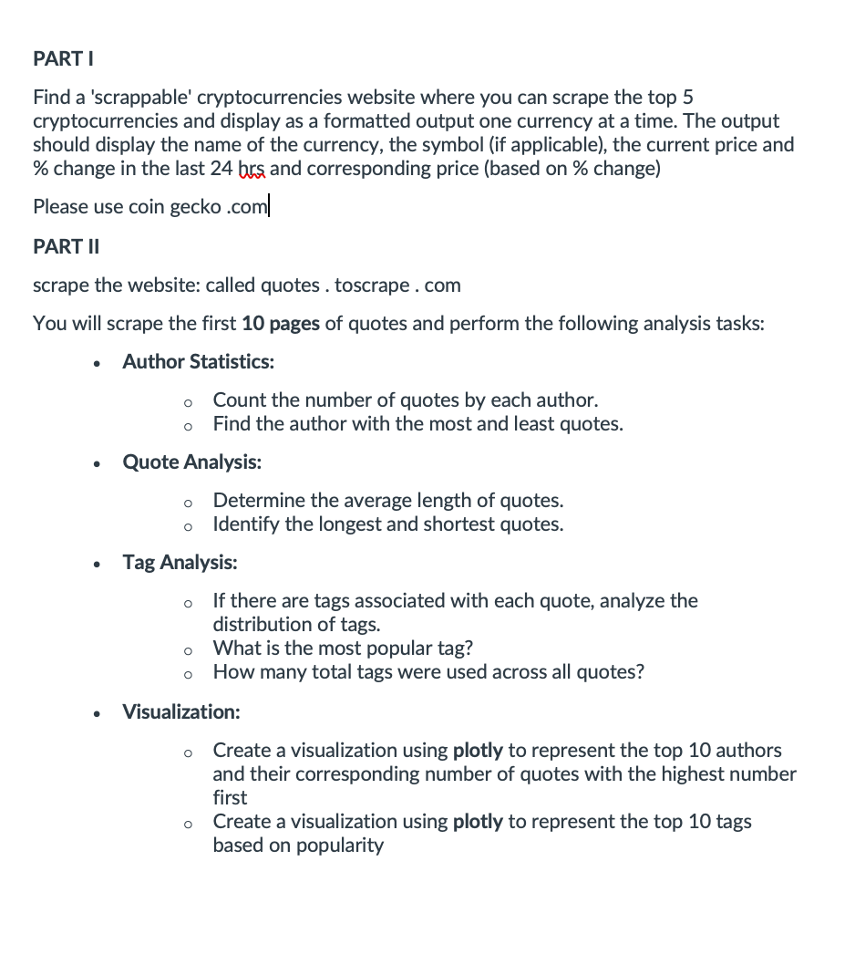 Solved Please assist with these python web-scraping | Chegg.com