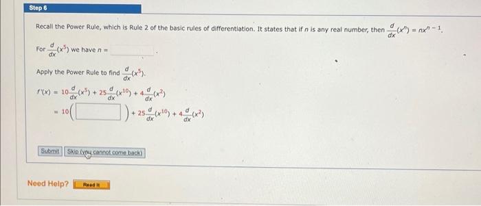 Solved Recall the Power Rule, which is Rule 2 of the basic | Chegg.com