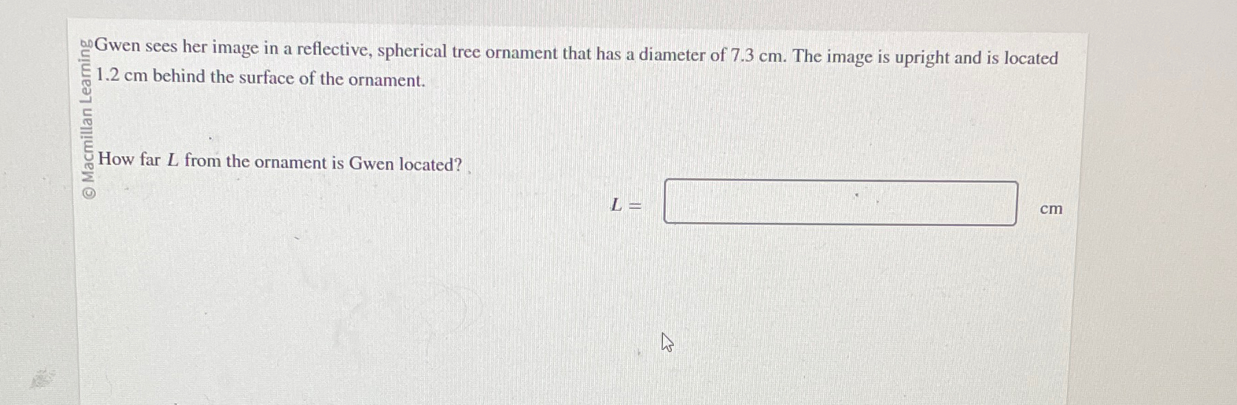 Solved anen sees her image in a reflective, spherical tree | Chegg.com