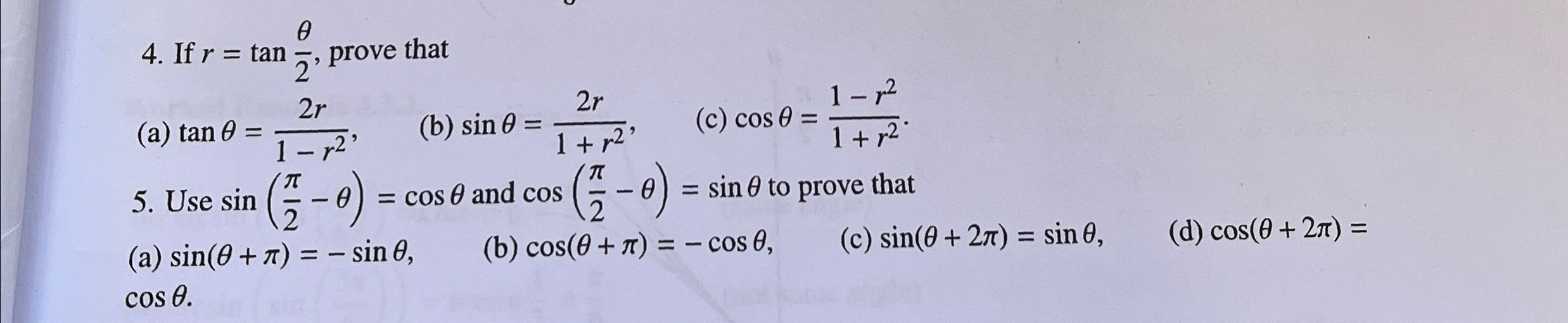 Solved If r=tan(θ2), ﻿prove | Chegg.com