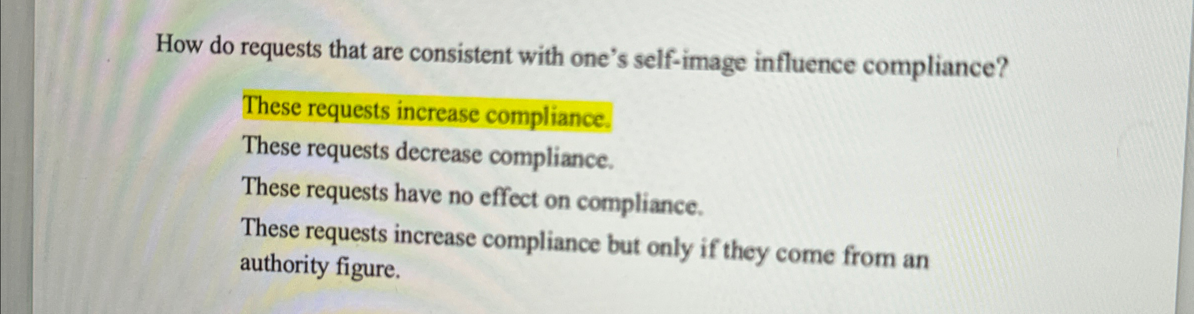Solved How do requests that are consistent with one's | Chegg.com
